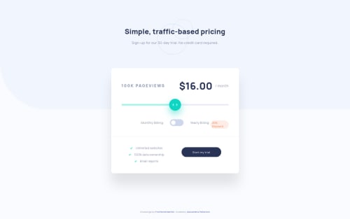 Interactive Pricing Component Solution coding challenge solution