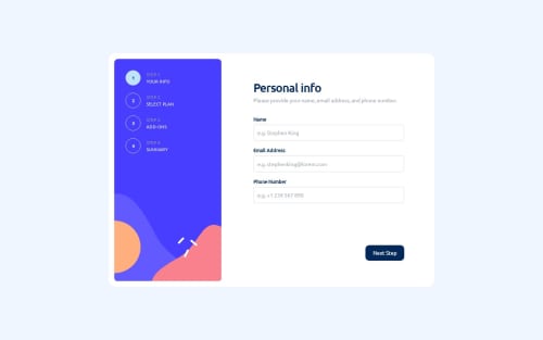 Frontend Mentor | Multi Step Form coding challenge solution