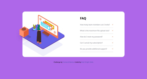 responsive FAQ-card-accordion using tailwindcss and javascript coding challenge solution ...