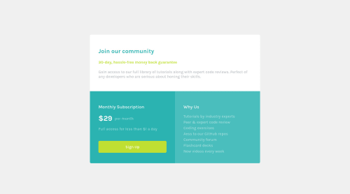 Frontend Mentor | Responsive component design with custom css. coding challenge solution