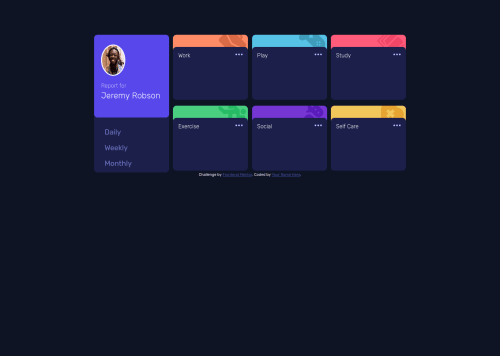 Frontend Mentor | Time Tracking Dashboard coding challenge solution