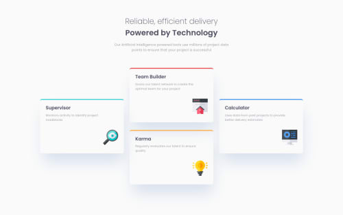Four Card Feature Section coding challenge solution