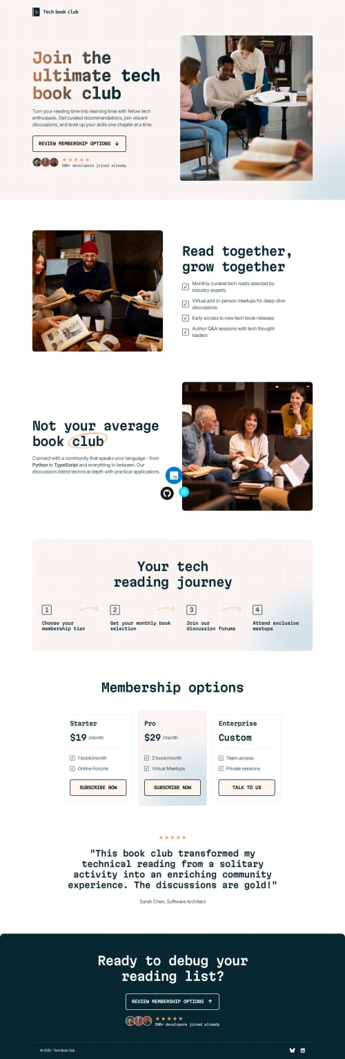 Frontend Mentor Tech Book Club Landing Page Using Tailwindcss And