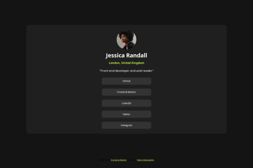 Social links page using HTML, CSS and FlexBox. coding challenge solution | Frontend Mentor