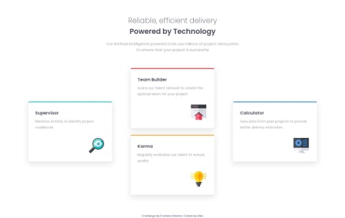 Frontend Mentor Four Card Feature Section Using Html And Css Coding Challenge Solution