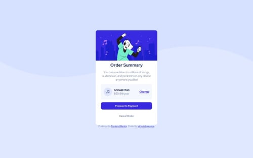 Frontend Mentor | Order Summary Card Component with HTMl and CSS coding challenge solution