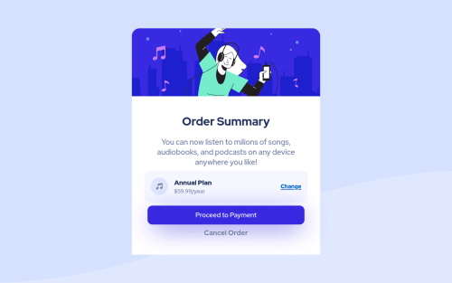 order summary componet with css and html coding challenge solution