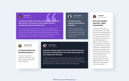 Frontend Mentor | Testimonials grid section [HTML - CSS] coding ...