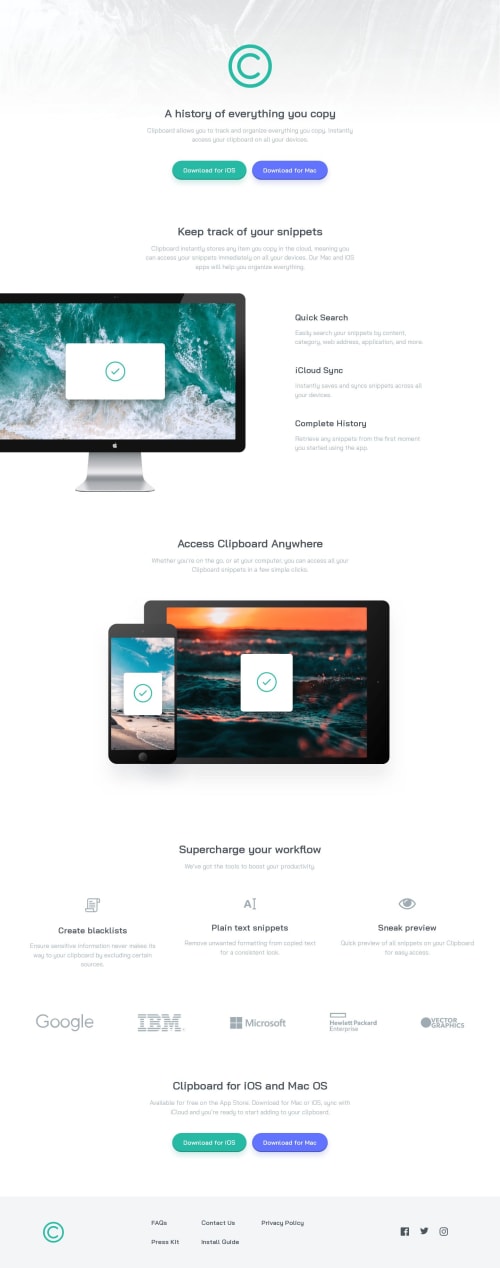Frontend Mentor | Solution Clipboard landing page using CSS Grid and Flexbox coding challenge ...