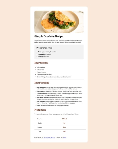 Responsive landing pange using HTML and CSS creating a Recipe Website coding challenge solution ...