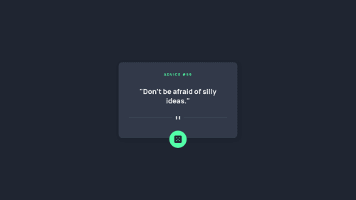 Advice Generator App Using React coding challenge solution