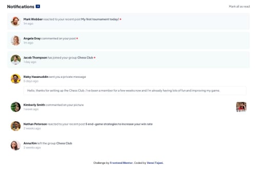 Frontend Mentor | Responsive Notification page using Tailwind CSS in Next.js coding challenge ...