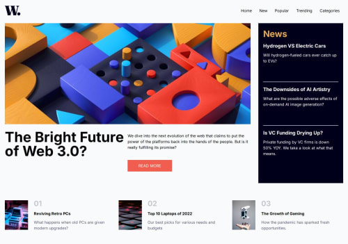 Frontend Mentor News Homepage Using React And Tailwind Css Coding Challenge Solution