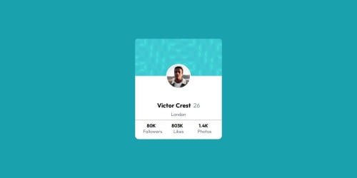 Frontend Mentor | Frontend Mentor | Profile card component coding challenge solution