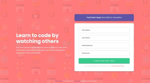 Frontend Mentor | Responsive Intro component with sign up form using ... Frontend Mentor | Responsive Intro component with sign up form using ...
