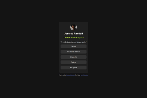 Social Links Profile with CSS Grid and min function coding challenge solution | Frontend Mentor