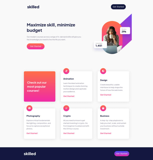 Frontend Mentor | Responsive landing page using CSS Flexbox and CSS Grid. coding challenge solution