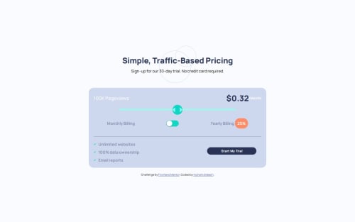 interactive-pricing-component-main coding challenge solution | Frontend Mentor