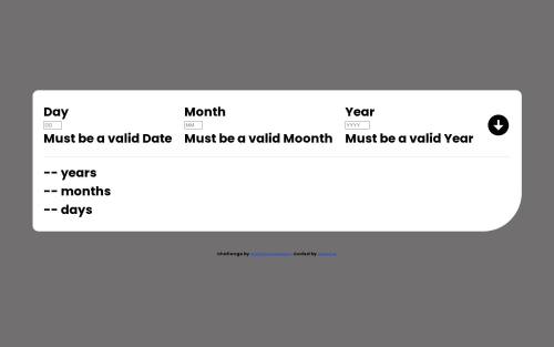 Frontend Mentor | Frontend Mentor Age Calculator App Challenge coding challenge solution