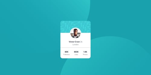 Frontend Mentor | Profile card component with flex and position absolute coding challenge solution