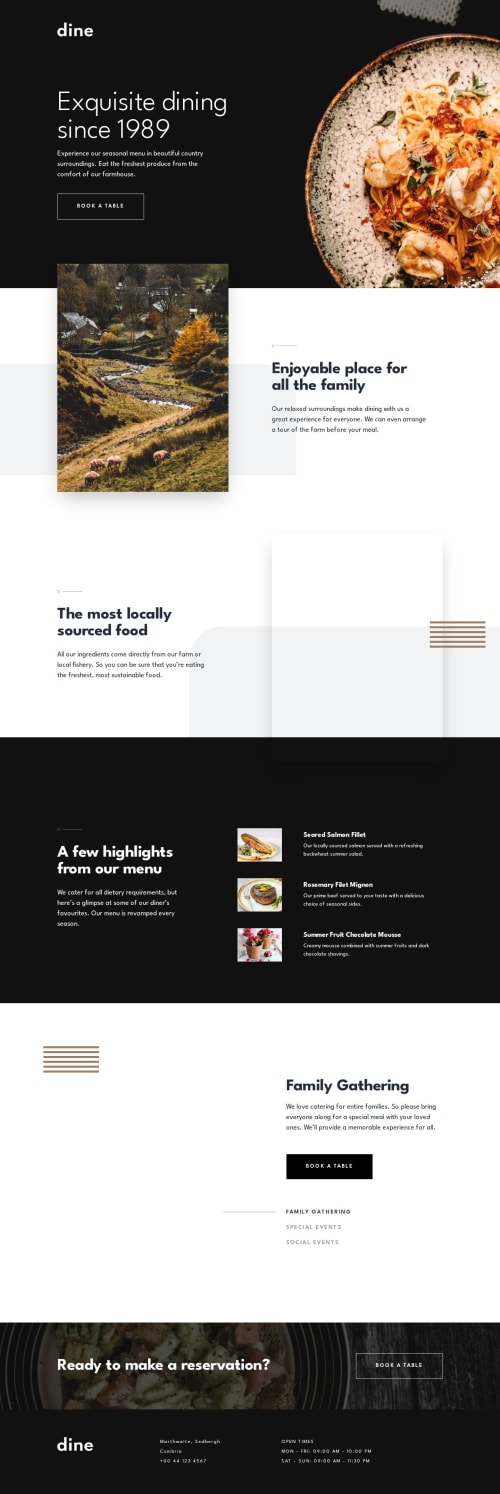 Dine Restaurant(Two page website built with Next.js, Sanity, Tailwind) coding challenge solution ...