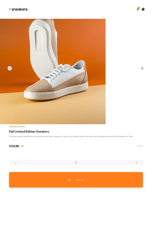 Frontend Mentor | Built Ecommerce Page Using HTML CSS & JS coding challenge solution
