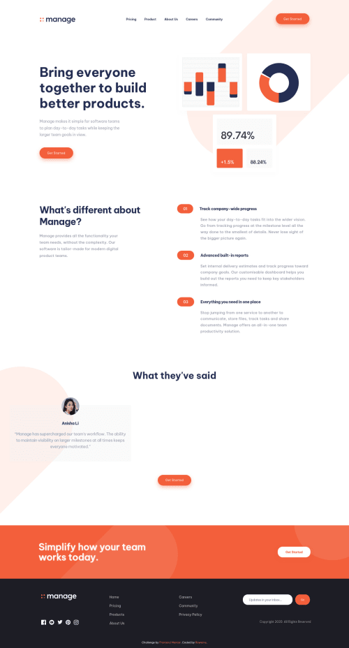 Responsive landing page using CSS Grid coding challenge solution | Frontend Mentor
