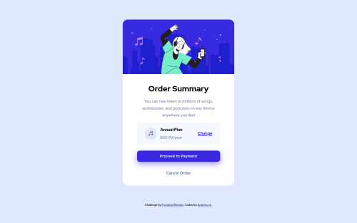 Frontend Mentor | Order summary card coding challenge solution