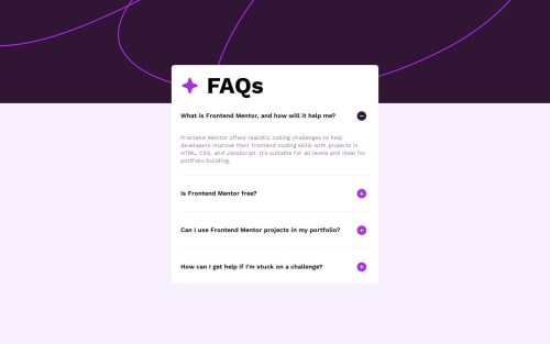 Frontend Mentor | FAQ Accordion in Angular & Tailwindcss coding challenge solution
