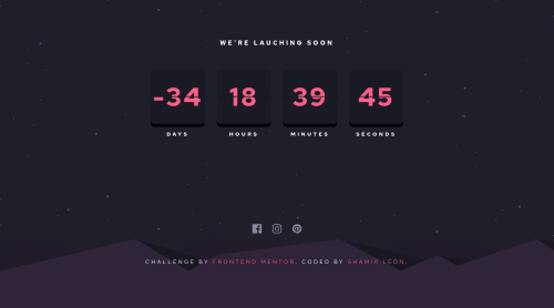 Frontend Mentor | Countdown timer using HTML + CSS + JS coding challenge solution