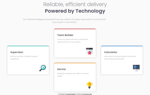 Four Card Feature Section Using Flexbox coding challenge solution | Frontend Mentor