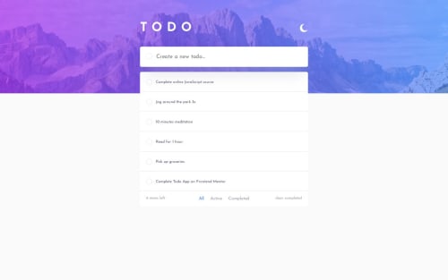 Frontend Mentor | Todo App (Mern Stack) coding challenge solution