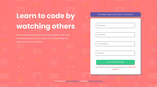 Frontend Mentor | intro component and sign up form using html, css nd javascript coding ...