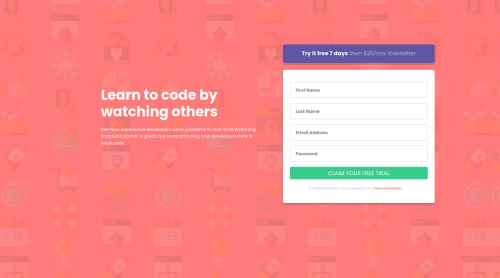 Frontend Mentor | Intro component with sign-up form Using ReactJS coding challenge solution