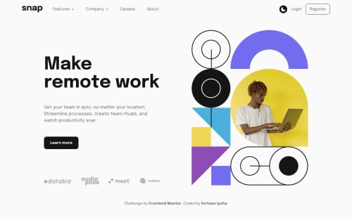 Frontend Mentor | Intro section with dropdown navigation coding challenge solution