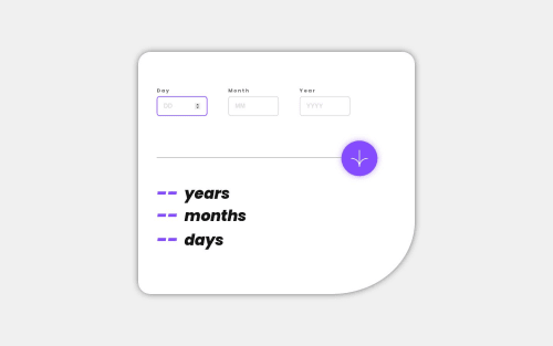 Age calculator using HTML,CSS Grid AND Flex and JS coding challenge ...