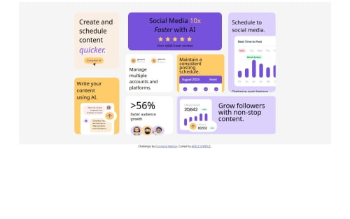 Bento-Grid using HTML and CSS coding challenge solution