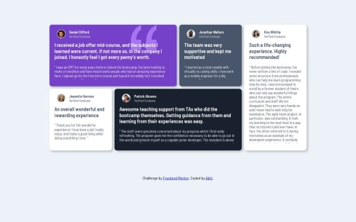 Frontend Mentor Testimonials Grid Section Html Css Coding
