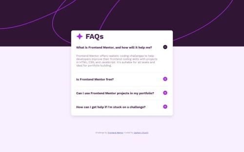 Mobile first / Responsive FAQ Accordion coding challenge solution
