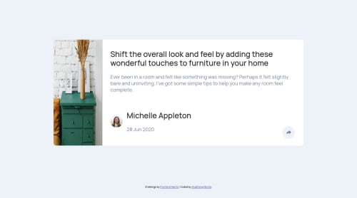 article-preview-component using HTML, CSS ,JS coding challenge solution