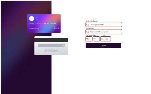 Frontend Mentor | Interactive Card Detail Form coding challenge solution