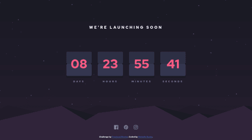 Frontend Mentor | Launch countdown timer using HTML, SCSS, JS coding ...
