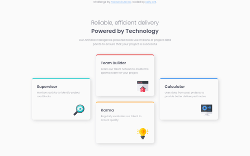 Frontend Mentor | Responsive four card feature section using CSS flexbox coding challenge solution
