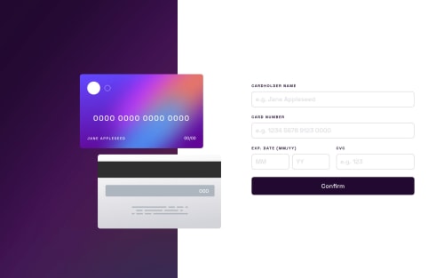 Frontend Mentor | Interactive card details form using HTML, CSS and JS coding challenge solution