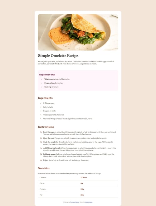 Frontend Mentor Recipe Page Using Only Html And Css Coding Challenge Solution