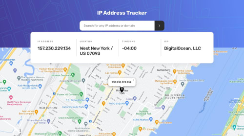 ip address tracker by MOS coding challenge solution | Frontend Mentor