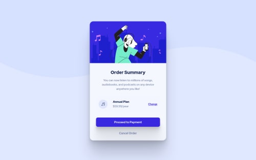 Order Summary Component using HTML and CSS coding challenge solution