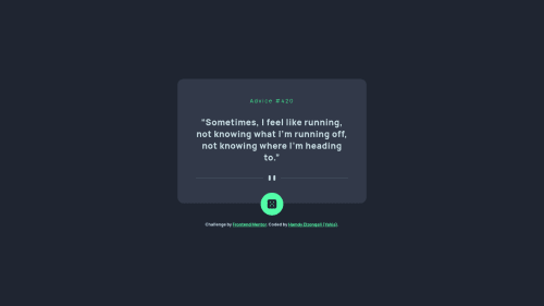 A responsive Advice Generator using CSS and JS. coding challenge solution