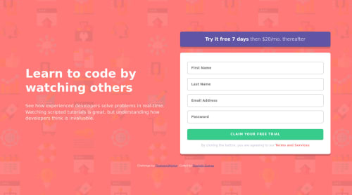 Frontend Mentor | Sign-up form using HTML, CSS and Javascript coding challenge solution