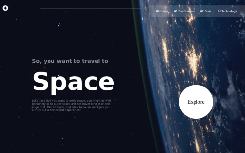 Frontend Mentor | Space Tourism Multi Website made with HTML, CSS, javaScript coding challenge ...